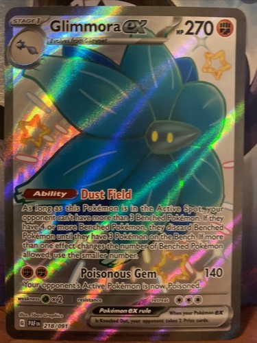 Glimmora Ex 218/091 Full Art Shiny Ultra Rare - Paldean Fates - Pokémon ...