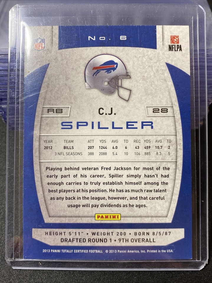2013 Panini Totally Certified Totally Red CJ Spiller #6 Bills | eBay