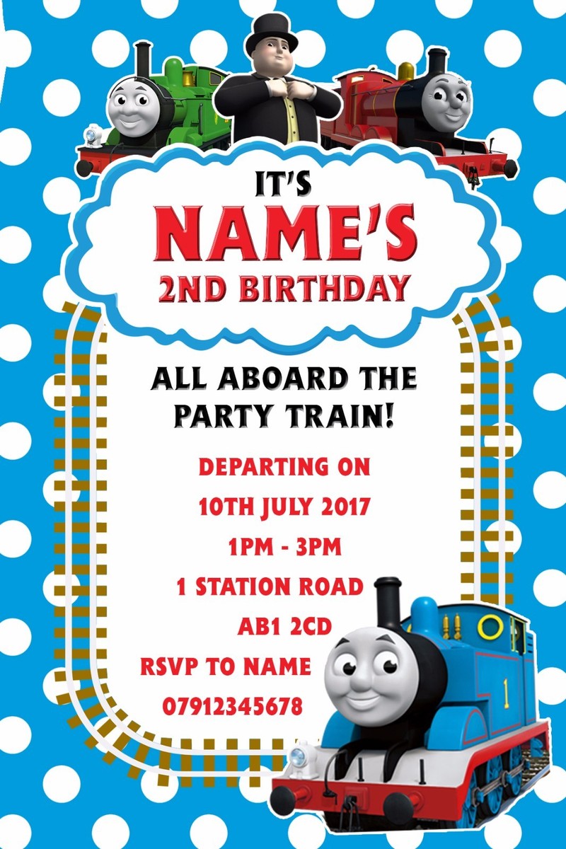 Thomas The Train Invitation Card Thomas The Train Birthday Invitations