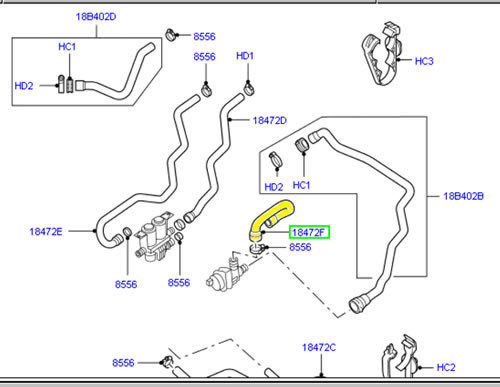 LAND ROVER HEATER HOSE FEED RANGE ROVER 03-05 OEM NEW PEH000200 | eBay