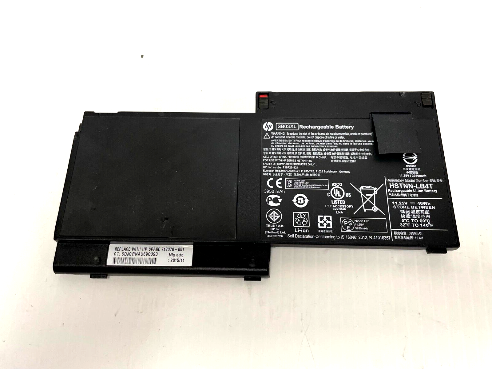 Genuine SB03XL Battery for HP Elitebook 720 G1 G2 725 820 717378-001 ...