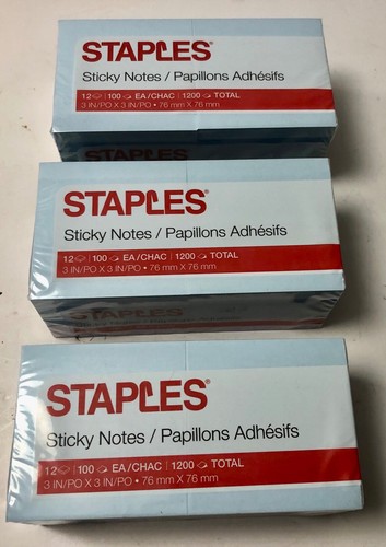 Sticky Notes 3x3, 3600 Total Sheets 36 pads. Staples USA | eBay