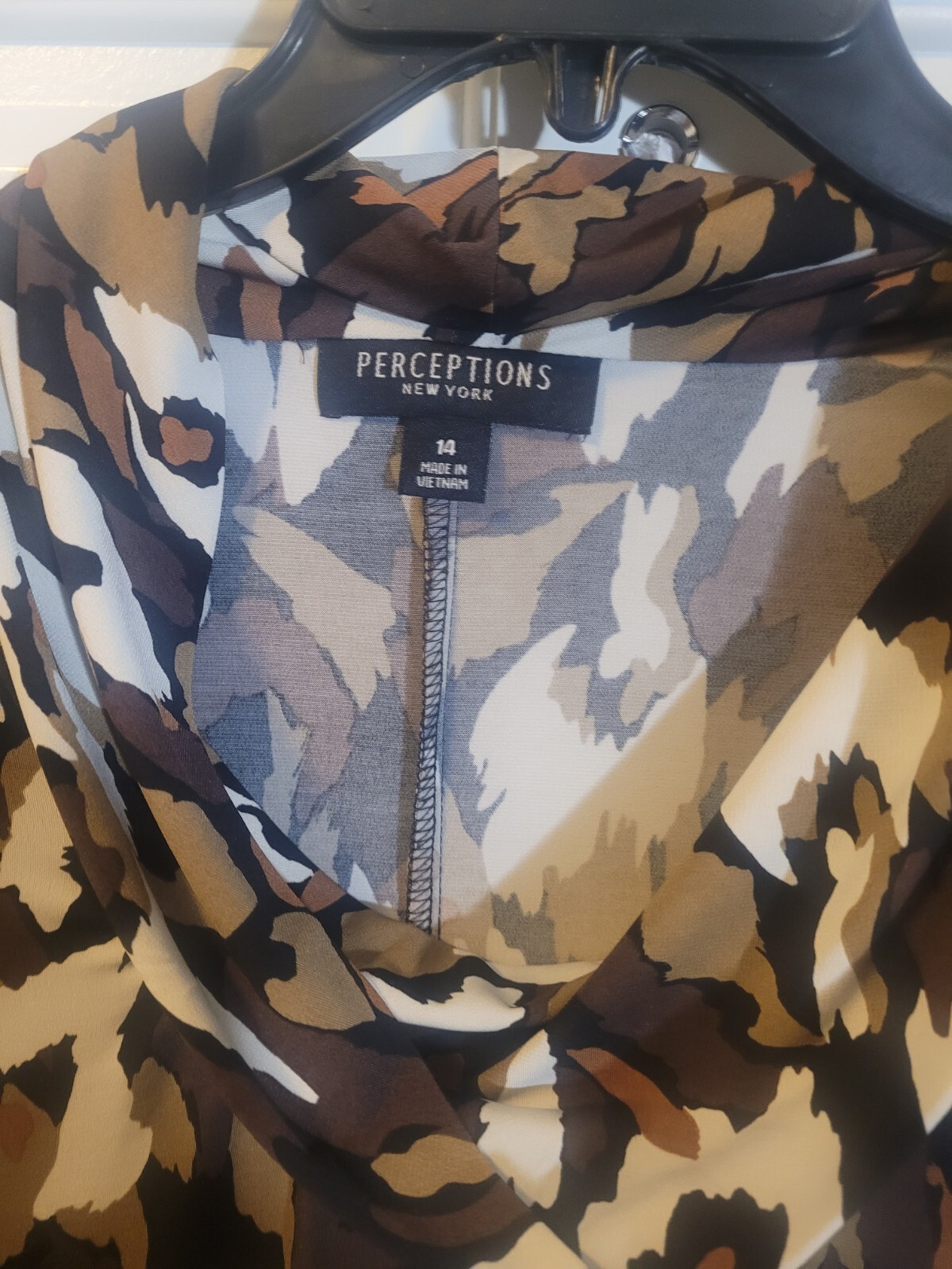 Perceptions New York dress Size 14 Black Brown White | eBay