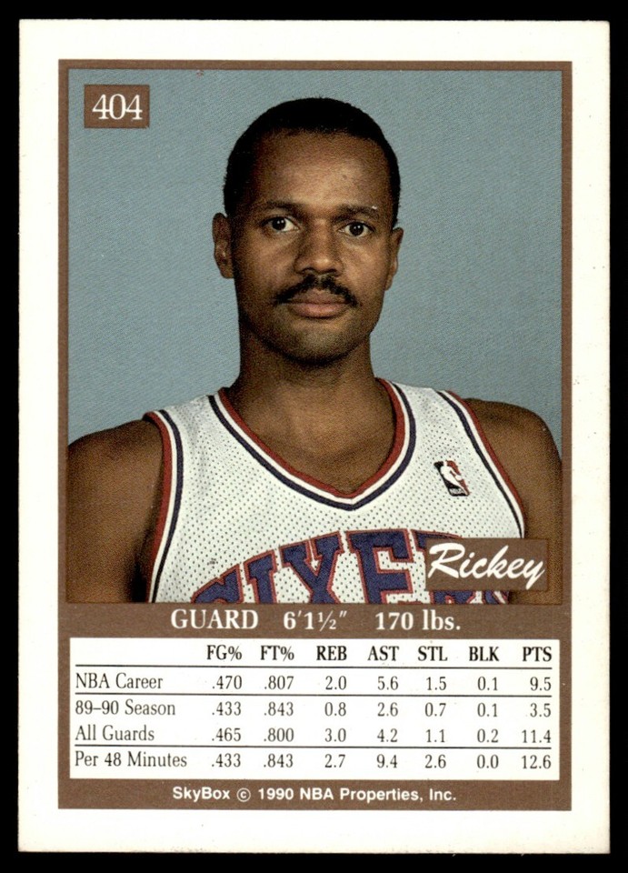 1990-91 SkyBox #404 Rickey Green Philadelphia 76ers | eBay