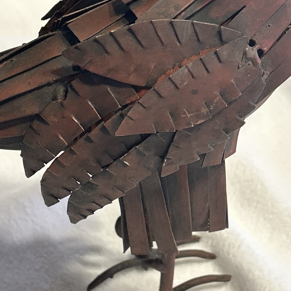 Vtg Handcrafted metal Rooster statue sculpture figurine decor VERY ...