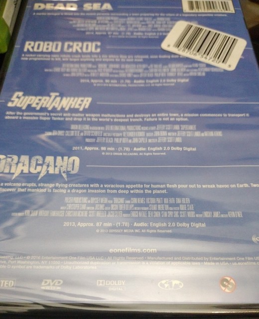 Creature Features 4 Feature Films DVD Dead Sea Robo Croc Super Tanker ...