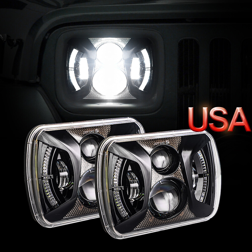 Pair 7x6inch Led Headlight Halo for Chevy Express Cargo Van 1500 2500 ...