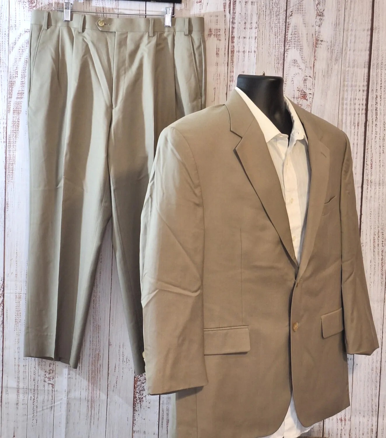 Lauren Ralph Lauren 2 Piece Suit Mens 42S 38X26 Beige… - Gem