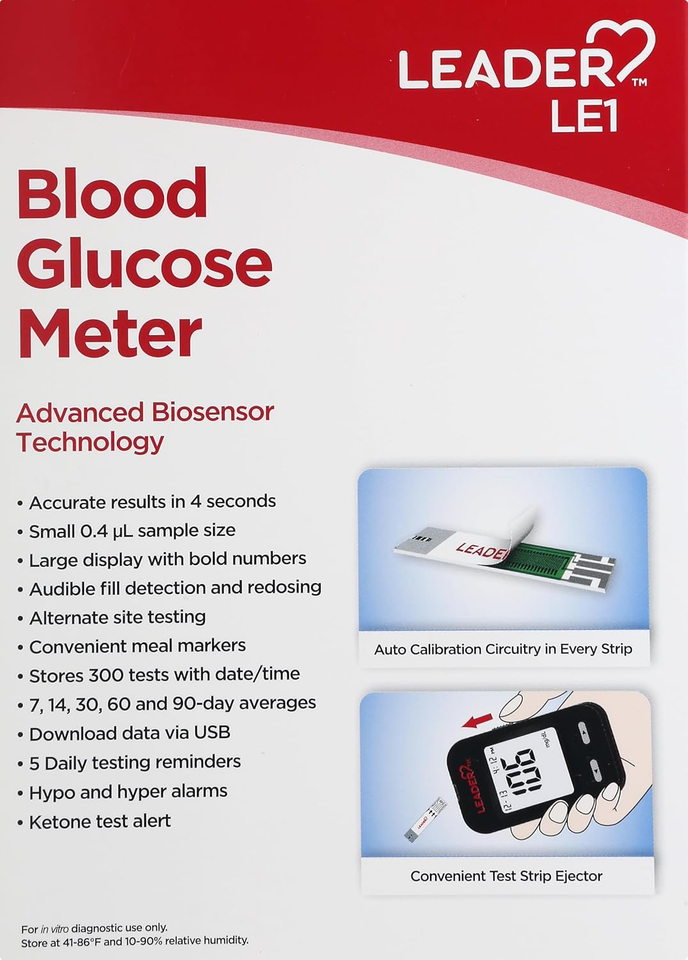 Blood Glucose Meter for Diabetes, Advanced Biosensor Technology, No ...