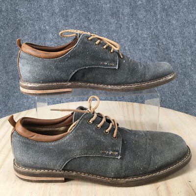 Seven 91 Dress Shoes Mens 9 Oxford Lace Up Low Top Comfort Blue Fabric ...