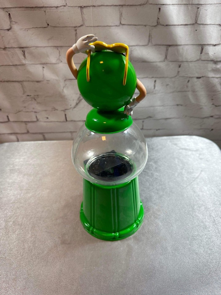 M&M's Candy Dispenser Gumball Machine Green Coin Operated 12" MARS | eBay