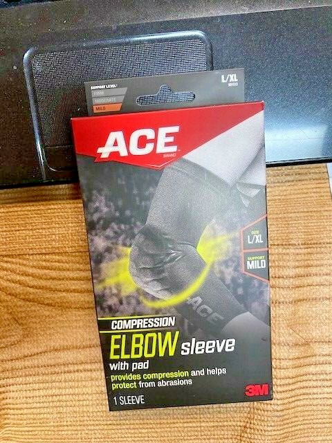 ACE L/XL ELBOW COMPRESSION SUPPORT W/PAD NEW | eBay