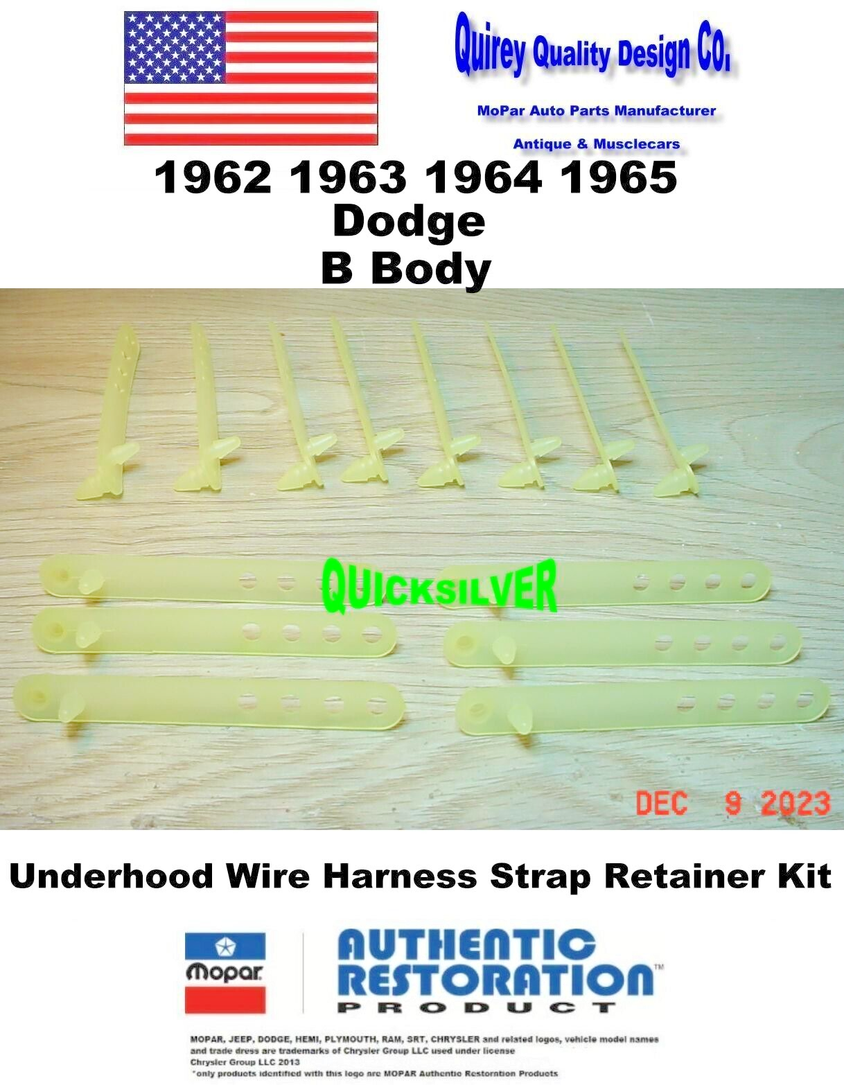 1962 63 64 65 Dodge B Body Underhood Wire Strap Retainer Kit - SHOW | eBay