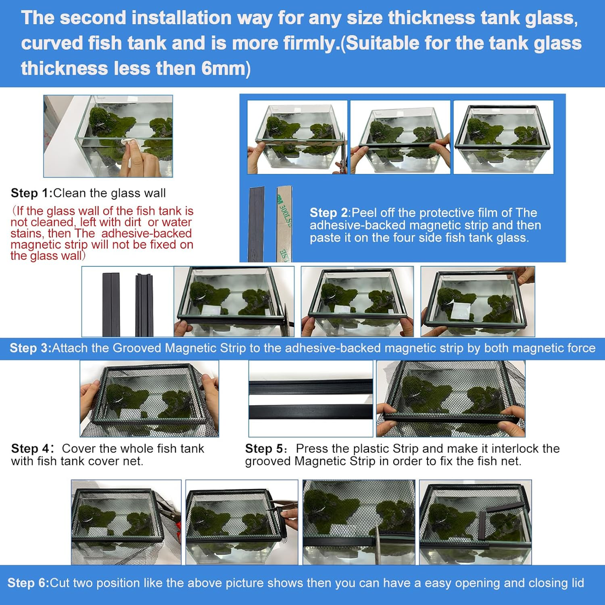 Fish Tank Cleaning Magnet Diy Magnetic Fish Tank Lid Cover Protective ...