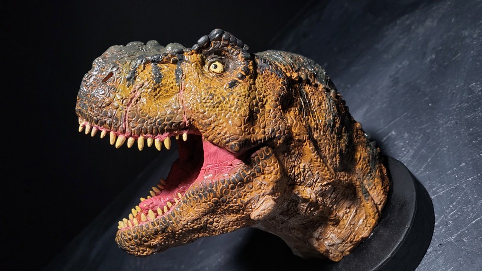 Tyrannosaurus Rex Head Bust Sculpture | Handmade Clay Dinosaur Model ...