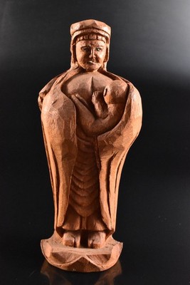 U8667: Japanese Wooden BUDDHIST STATUE-shaped STATUE Buddhist art | eBay