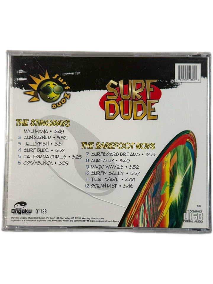 Surf Dude CD Sealed Cracked Case The Stingrays Barefoot Boys Surf Zone ...