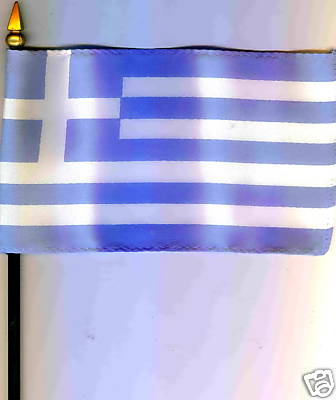 Greece Ellás -Hellenic Republiic 4"x6" Flag on Pole NEW | eBay