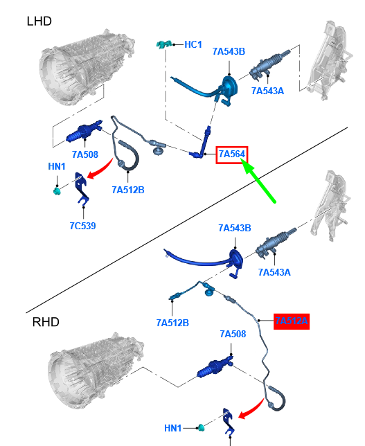 FORD RANGER T6 MK1 Clutch Master Adaptor LHD AB39-7L501-AB 1735850 NEW ...