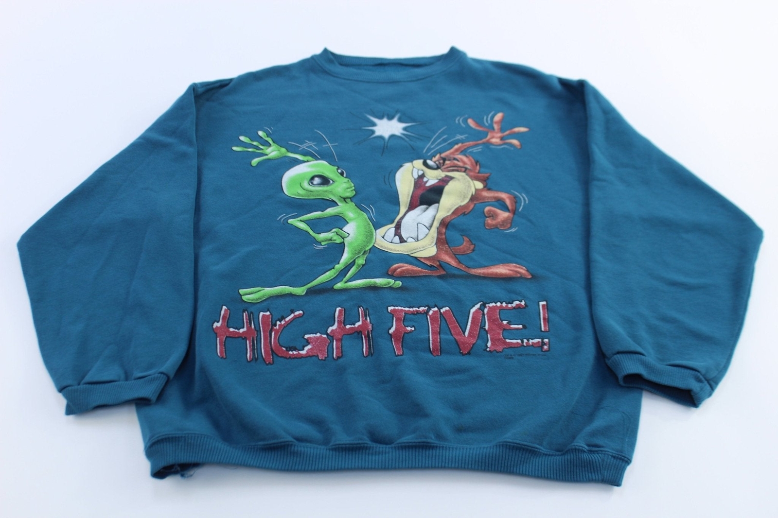 1997 Warner Bros Taz & Alien High Five Graphic Sweats… - Gem