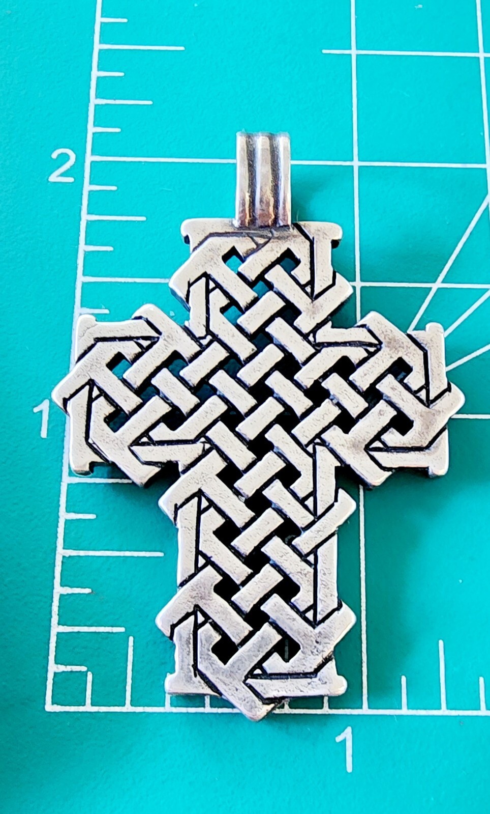 Retired James Avery LARGE Woven Cross Pendant 15.5 G… - Gem