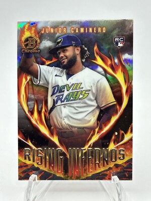 2024 Bowman Chrome #RI-6 JUNIOR CAMINERO Rising Inferno Refractor Rookie RC Rays | eBay