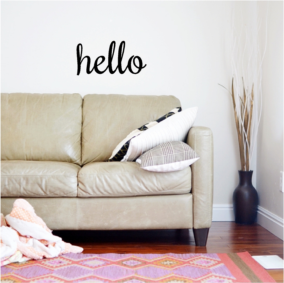 Hello Vinyl Sticker Lettering Wall Decor *Choose your size* | eBay