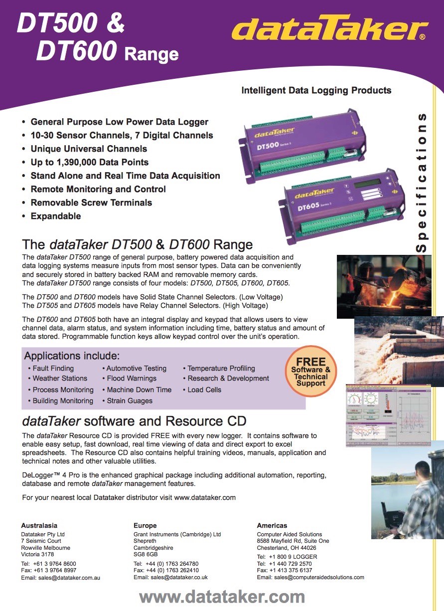 DataTaker DT505 Series 3 Intelligent Industrial Data Logger Australia ...