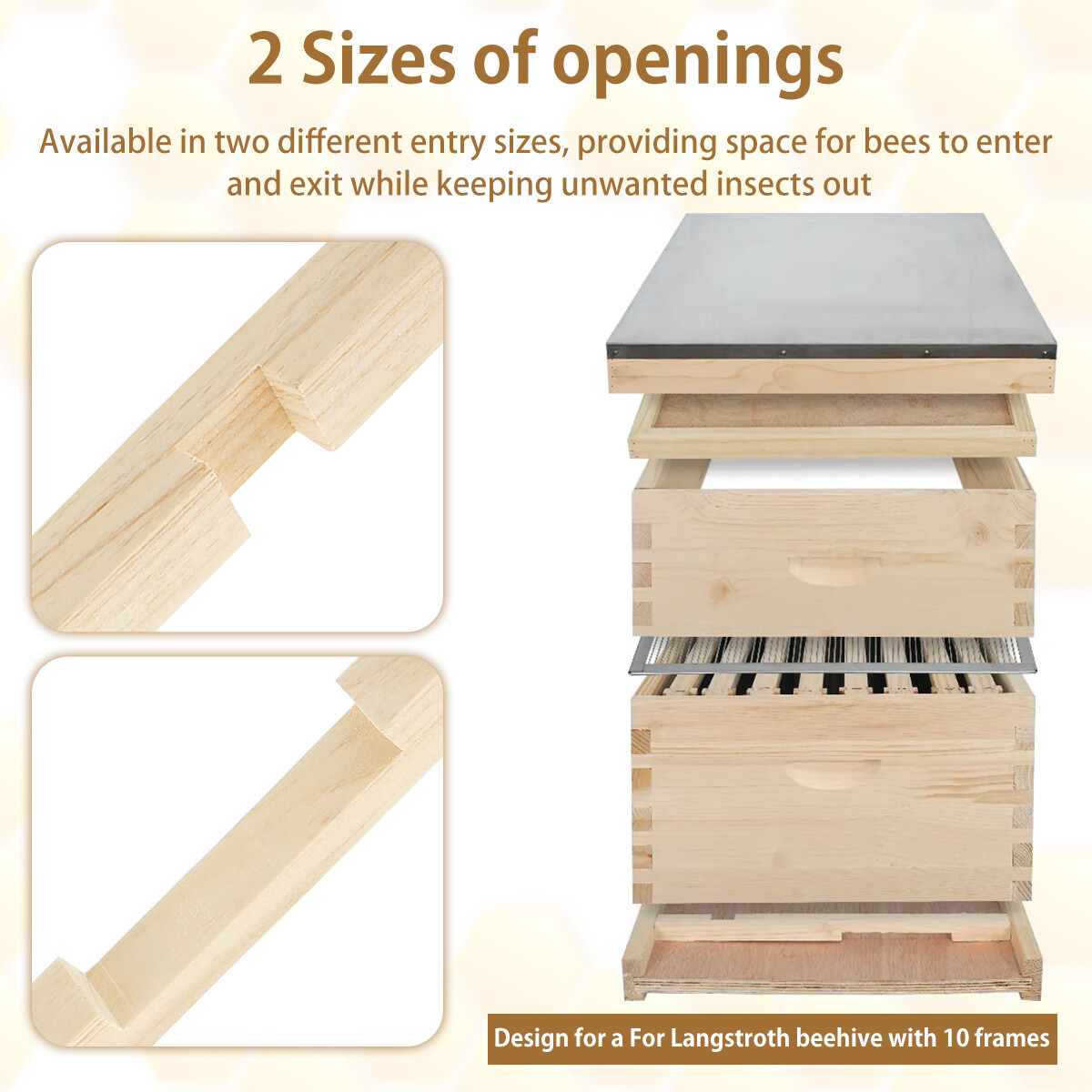 5Pcs Beehive Entrance Reducer Wooden Hive Entrance Protector Reducer ...