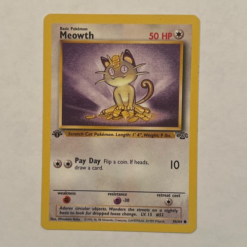 Pokemon 1999 Wizards Meowth Jungle 1st Edition 56/64 | eBay