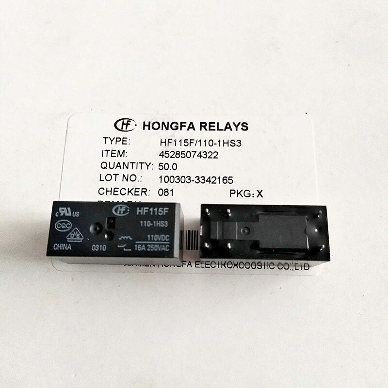 Hongfa Hf115f-110-1hs3 Power Relay 110vdc 6pins 16a 250vac for sale ...
