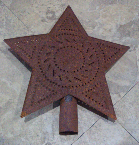 Antique Vintage Metal Tin Merry Christmas Star Tree Topper | eBay
