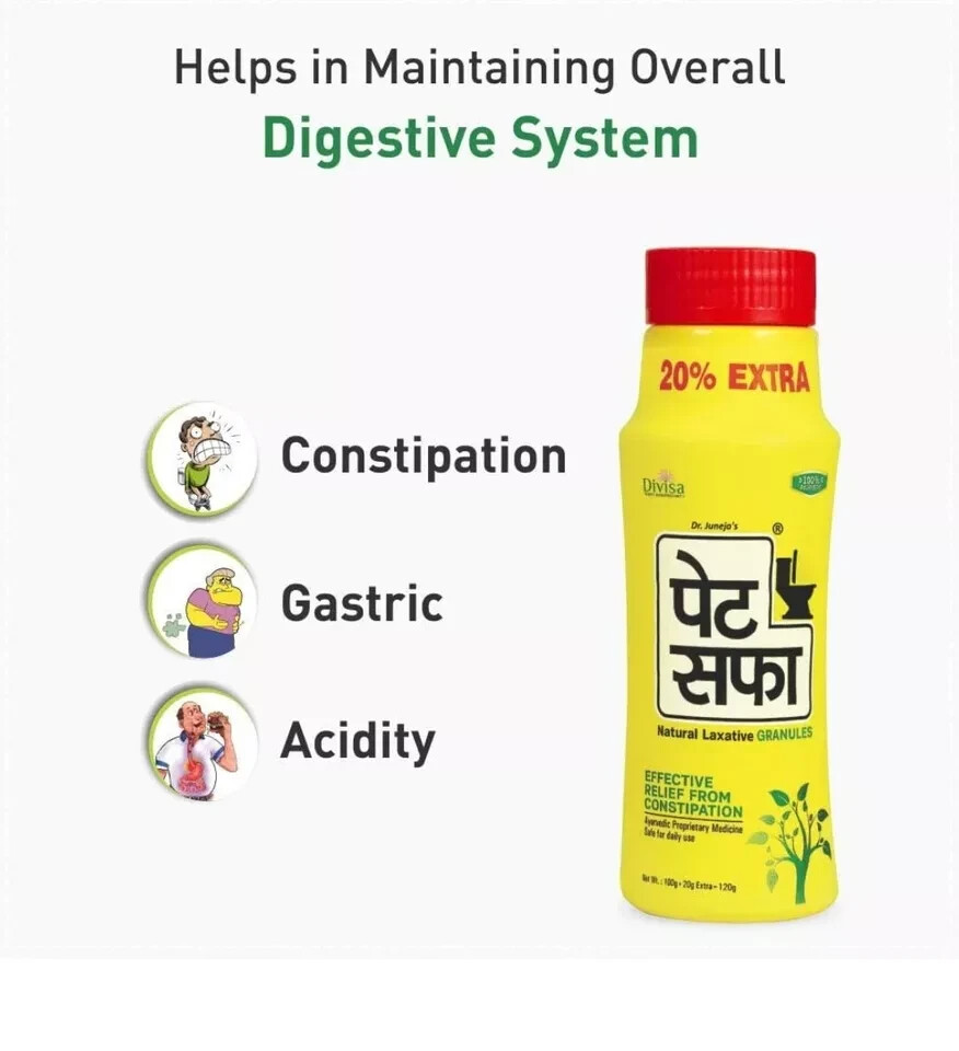Pet Safa Saffa Natural Laxative 60 Grams Ayurvedic Tablets Relief ...