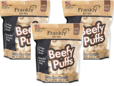 Frankly Original Beefy Puffs 100% USA Collagen Snack 2.5 Ounce Dog ...