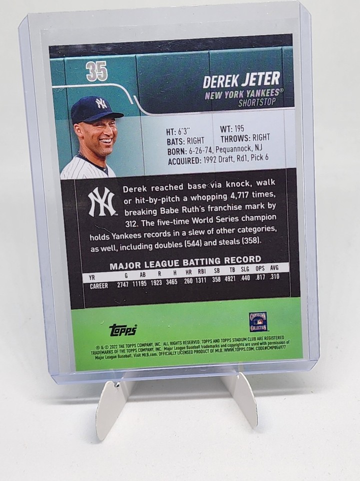 2022 Topps Stadium Club Chrome Derek Jeter X-Fractor Parallel | eBay
