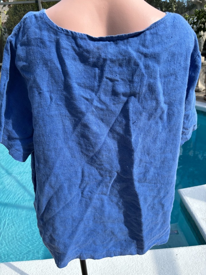 Vintage Coconut Bay Purse Rough Hewn Linen Thick Womens Shirt top 3X ...
