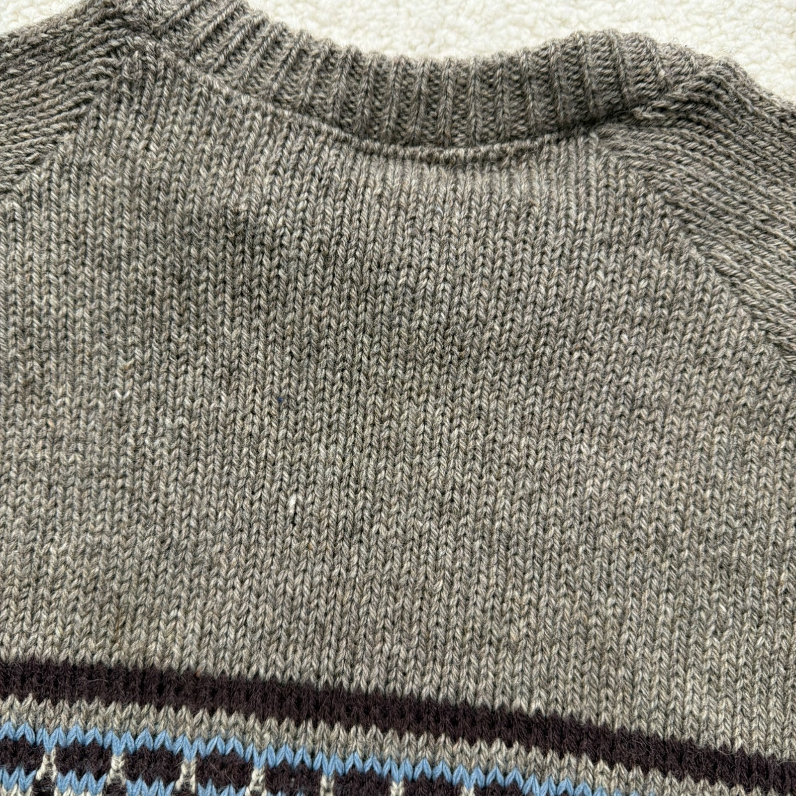 Vintage London Fog Outdoors Unlimited Wool Yoke Sweater XL Gray Fair ...