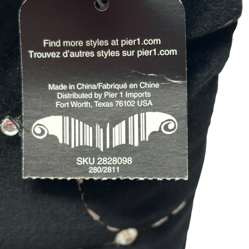 Pier 1 Imports Halloween Black Spider Web BOO 12" Velvet Pillow ...