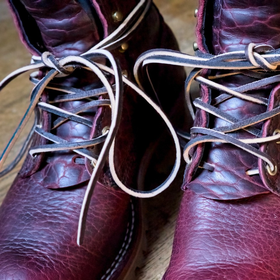 Nicks Handmade Boots - Size 9C - 8" Oxblood Shrunken Bison Thurman55 ...