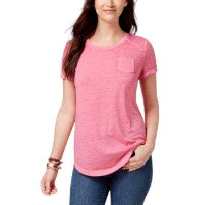 Style & Co Womens Pink Burnout V-Neck T-Shirt Size S or M - NEW | eBay