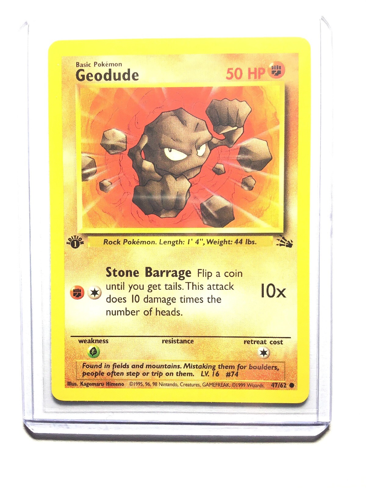 GEODUDE - 47/62 - 1st Edition Fossil - Common - Pokemon Card - NM | eBay