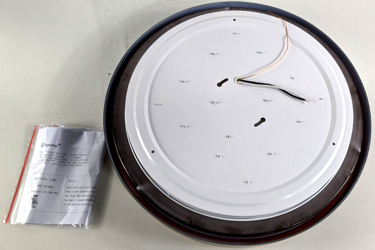 15.8 Inch Flush Mount Led Ceiling Light 30w 3000k Black Modern Lighting ...