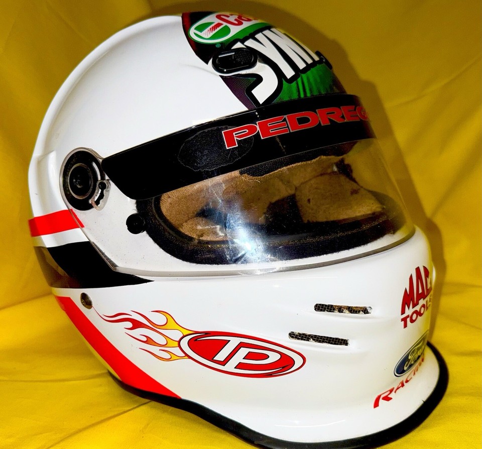 NHRA Tony Pedregon RACE WORN HELMET Funny Car NITRO Rare DRAG RACING ...