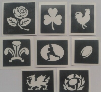 Rugby theme stencils England Ireland Scotland Wales ball Lions Tour ...