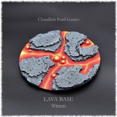 90mm x 1 Lava Bases Warhammer 40k AOS Handmade Resin Unpainted | eBay UK