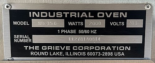 Grieve NB-350 7 cu. ft. 350°F Digital Forced Convection Bench Oven w ...