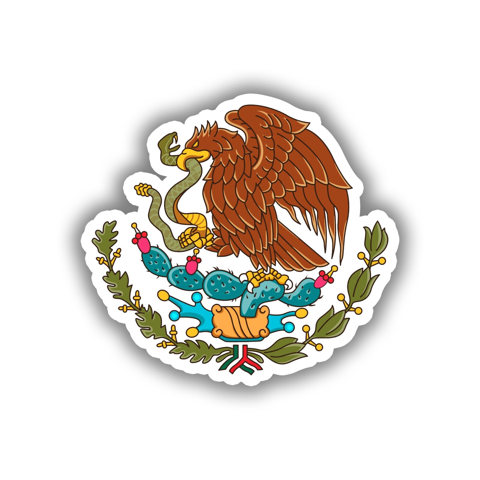 Mexican Coat of Arms Sticker Decal Vinyl Mexico flag Self Adhesive MX ...