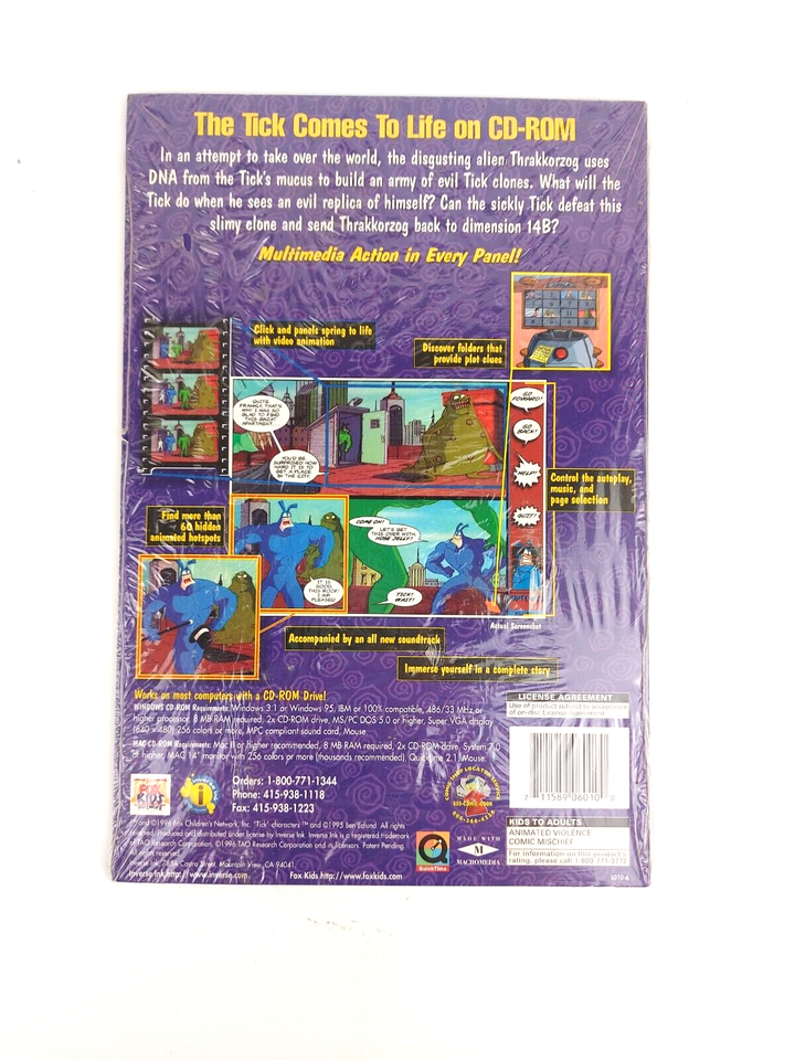 THE TICK CD-ROM COMIC BOOK vs Uncommon Cold Windows Mac Fox Kids TV ...