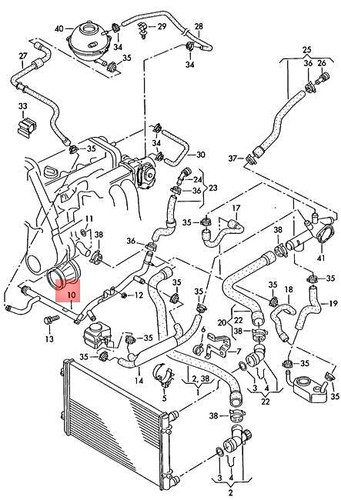 Genuine VW Beetle Cabrio Cabriolet Bettle Bora Coolant Pipe 06A121065CM ...