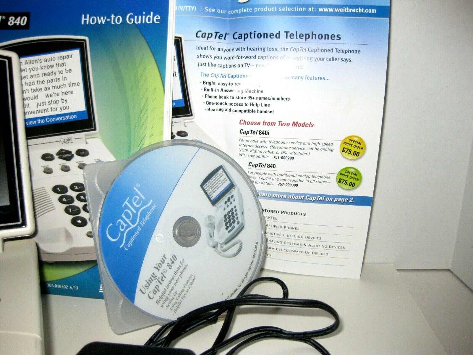 Ultratec CapTel 840 Closed Captioned Telephone For Hearing Impaired, w ...